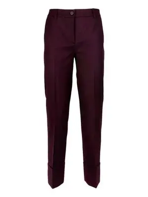 VIA MASINI 80 Pressed-crease Turn-up Trousers - Red