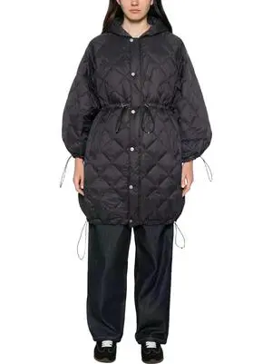 Taion Quilted Hooded Coat - Grey
