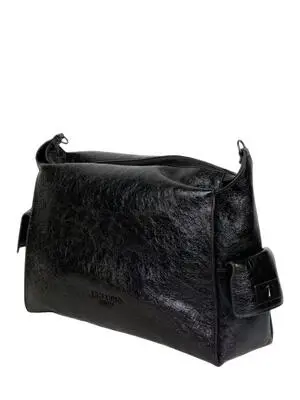 ERMANNO FIRENZE Crinkled-finish Shoulder Bag - Black