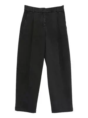 VIA MASINI 80 Pleated Straight-leg Trousers - Black
