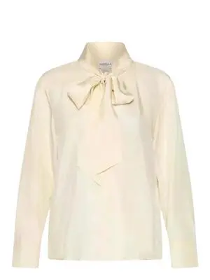 Marella Pussy-bow Long-sleeve Blouse - Neutrals