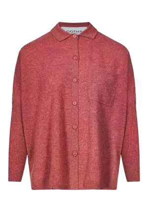 GOTHA Andrea Button-up Chest-pocket Sweater - Red