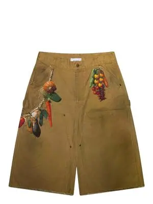 DOUBLET Vegetable-embroidery Cut-off Shorts