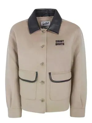 MC2 SAINT BARTH Logo-patch Button-up Jacket - Neutrals