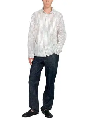 MINIMUM Ace Rlx Ls Relaxed-fit Striped Shirt - Neutrals