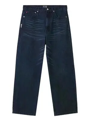 Izzue Whiskered Straight-leg Jeans - Blue
