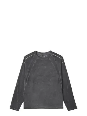 Izzue Acid-wash Panelled Sweatshirt - Grey