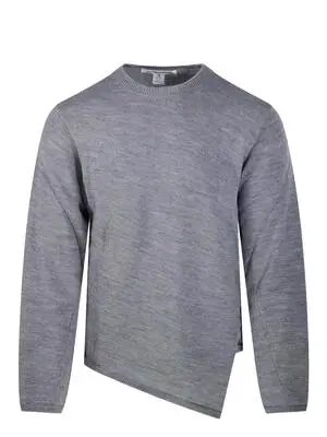 Comme Des Garçons Asymmetric-hem Sweater - Grey