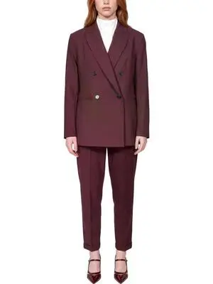 Antonelli Firenze Rosalba Cigarette Elasticated-waistband Turn-up Trousers - Red