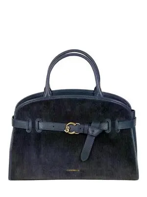 COCCINELLE Sabine Corduroy-effect Leather Tote Bag - Blue