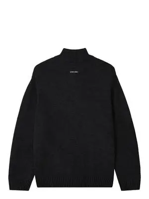 Izzue Half-zip Logo-patch Sweater - Black