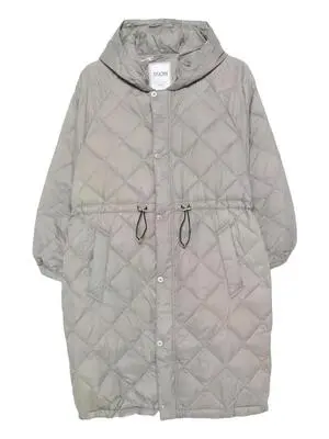 Taion Quilted Hooded Coat - Grey