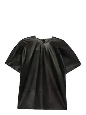 TOTEME Short-sleeve Leather T-shirt Black