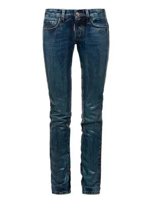 Dsquared2 Iced Wash Super Skinny Jeans - Blue