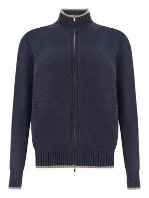 Paul & Shark Zip-up Cashmere Cardigan - Blue
