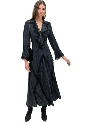 Rixo Aerin Micro Polka Dot Regular - Black