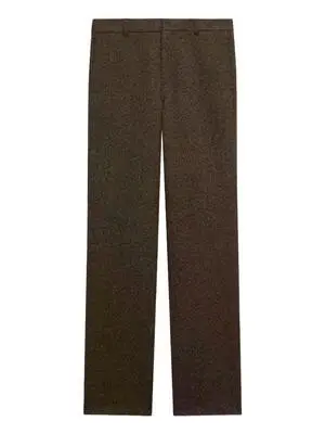 Marni Mouliné Wool-cotton Trousers - Brown
