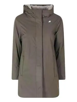 K-WAY Sophie Logo-patch Hooded Coat - Grey