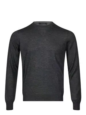 Tagliatore Crew-neck Fine-knit Sweater - Grey