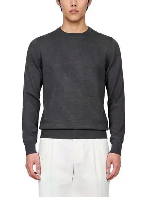 Tagliatore Crew-neck Fine-knit Sweater - Grey