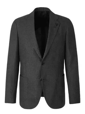 LARDINI Flower-patch Single-breasted Blazer - Grey