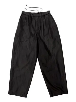 CALMLENCE Straight-leg Drawstring Trousers - Black