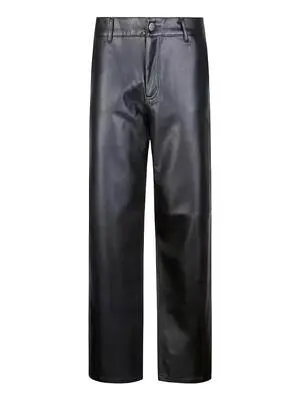 Carhartt Work In Progress Arizona Straight-leg Leather Trousers - Black