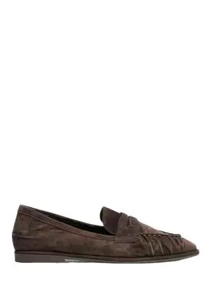 Ash Babe Bis Ruched Suede Loafers - Brown