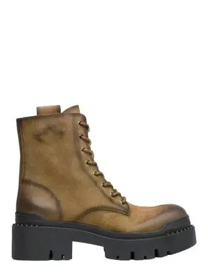 Ash Noah Lace-up Combat Boots Brown