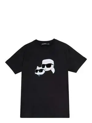 Karl Lagerfeld Karl & Choupette-graphic T-shirt - Black