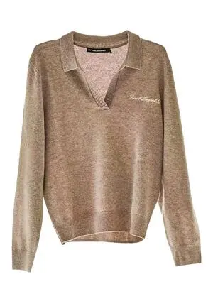 Karl Lagerfeld Hotel Karl Embroidered Sweater - Neutrals