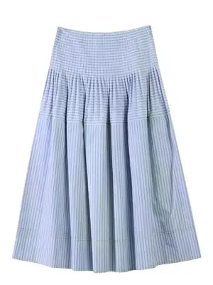 Paul Smith Striped Pleated Maxi Skirt - Blue