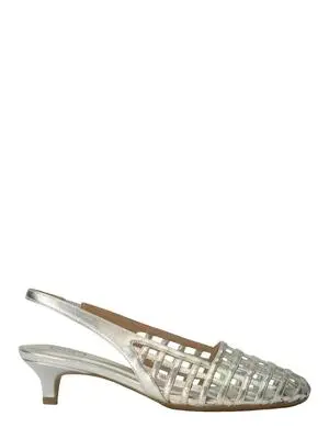 Ash Enji Slingback Heeled Pumps - Silver