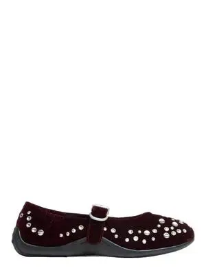 Ash Mimosa Studded Ballet Flats Red