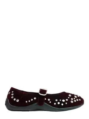 Ash Mimosa Studded Ballet Flats - Red