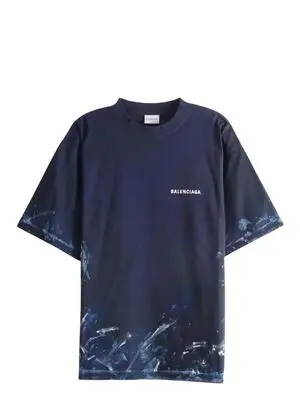 Balenciaga Paint-splatter T-shirt - Blue