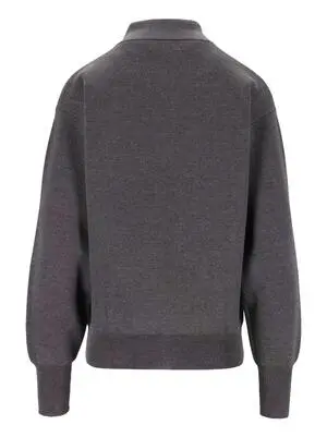 Mauro Grifoni Quarter-zip Wool Polo Shirt - Grey