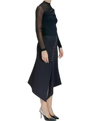 Just Cavalli Sheer-panelled High-neck Blouse - Black