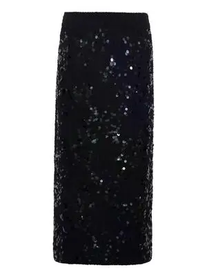 Cara Cara Yuma Sequin-embellished Midi Skirt Black