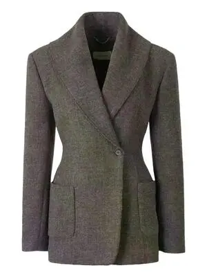 Magda Butrym Belted Shawl-collar Blazer - Grey