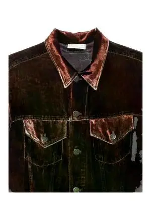 PIERRE-LOUIS MASCIA Kandox Velvet-effect Denim Jacket - Brown