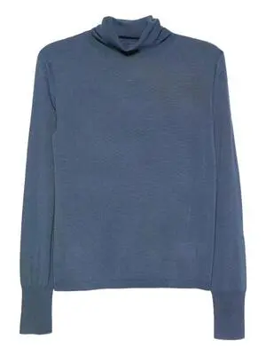 Aspesi Roll-neck Wool Sweater Blue