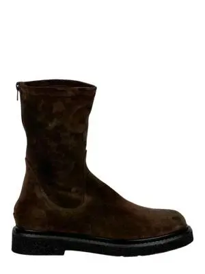 GUGLIELMO ROTTA Suede Rear-zip Boots - Brown