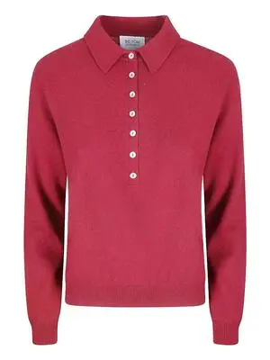 BE YOU Cashmere Polo-neck Sweater - Red