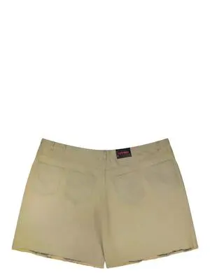 LỰU ĐẠN Maxi Raw-edge Shorts - Neutrals