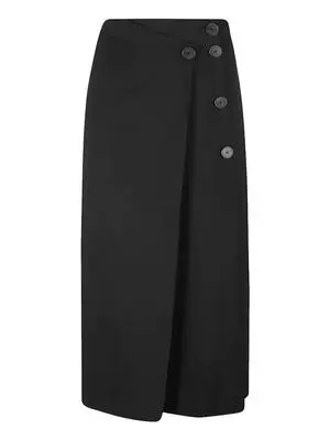 IRO PARIS Button-embellished Wrap Midi Skirt