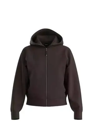 BOSS Loose-fit Zip-up Hoodie In Scuba Jersey - Brown