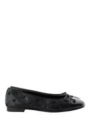 Tory Burch Bunny Knot Cap-toe Ballet Flat - Black