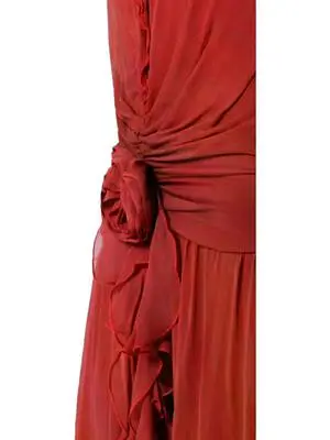 Blumarine Ruffled Rosette-detail Maxi Dress Red