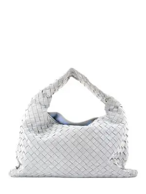 Bottega Veneta Hop Intrecciato Suede Small Hobo Bag Blue